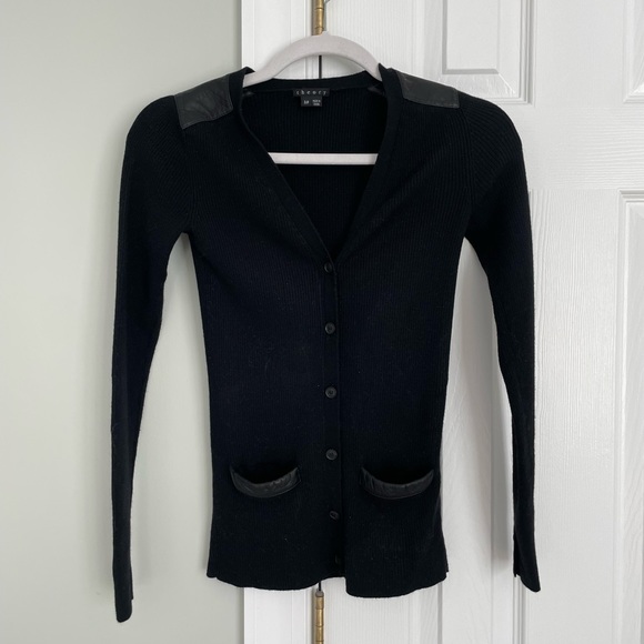 Theory | Sweaters | Theory Cardigan With Leather Details | Poshmark